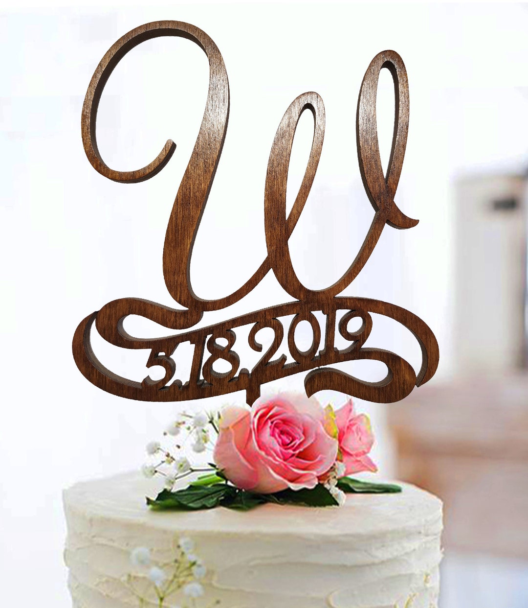 Wedding Cake Topper, Initial Cake Toppers,personalized Wedding Cake ...