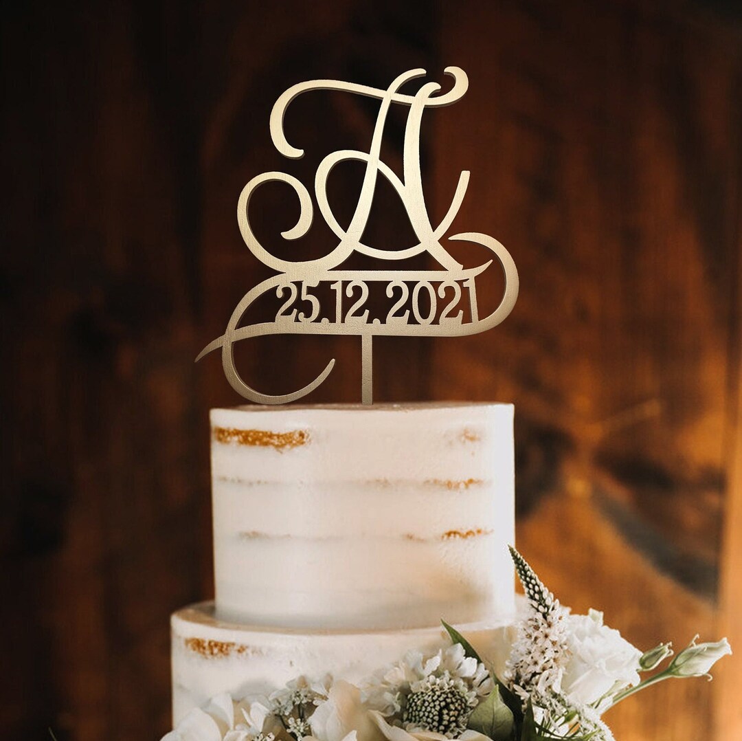 Monogram Wedding Cake Topperinitials Wedding Cake - Etsy