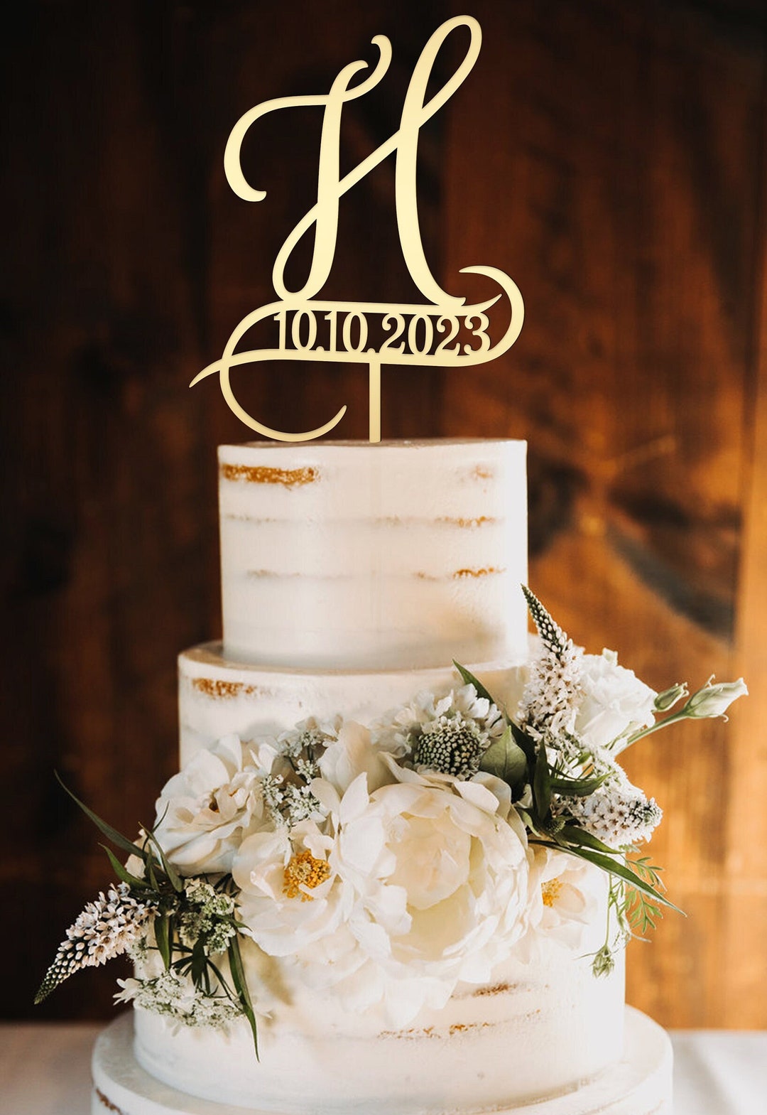 Initials Cake Charm, Monogram Cake Topper, Initials Cake Topper, Custom ...