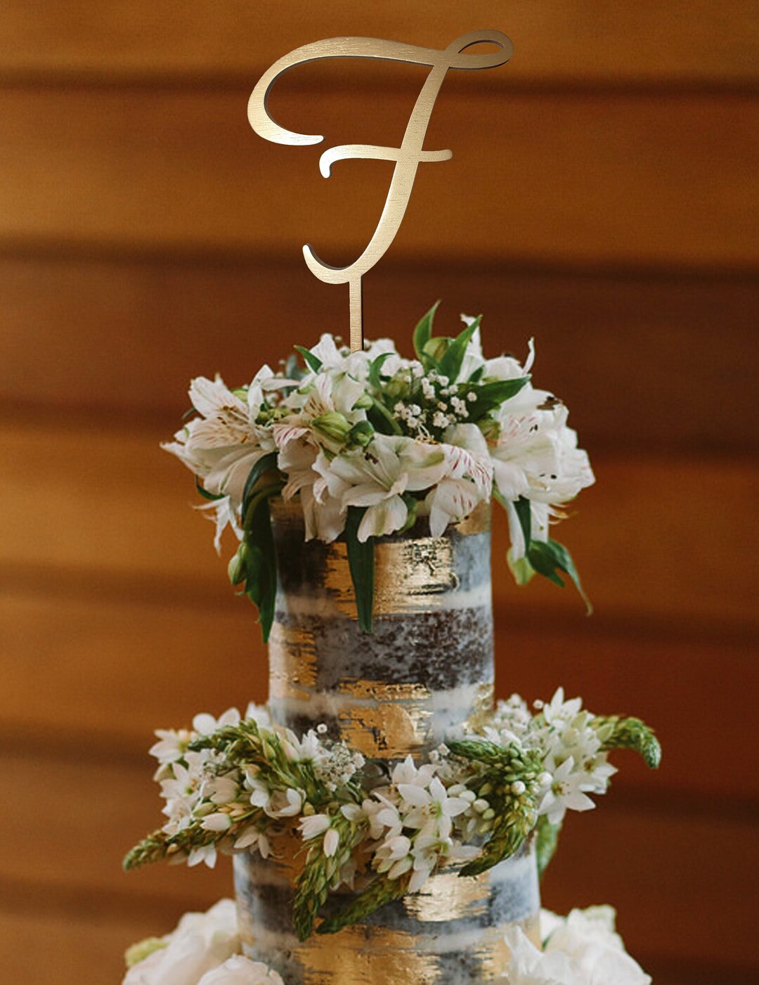 Wedding Cake Topper, Rustic Cake Topper, Initials Monogram Topper ...