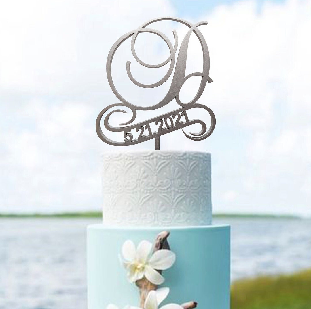 Wedding Cake Toppers, Initials Cake Topper, Personalized, Custom Cake ...