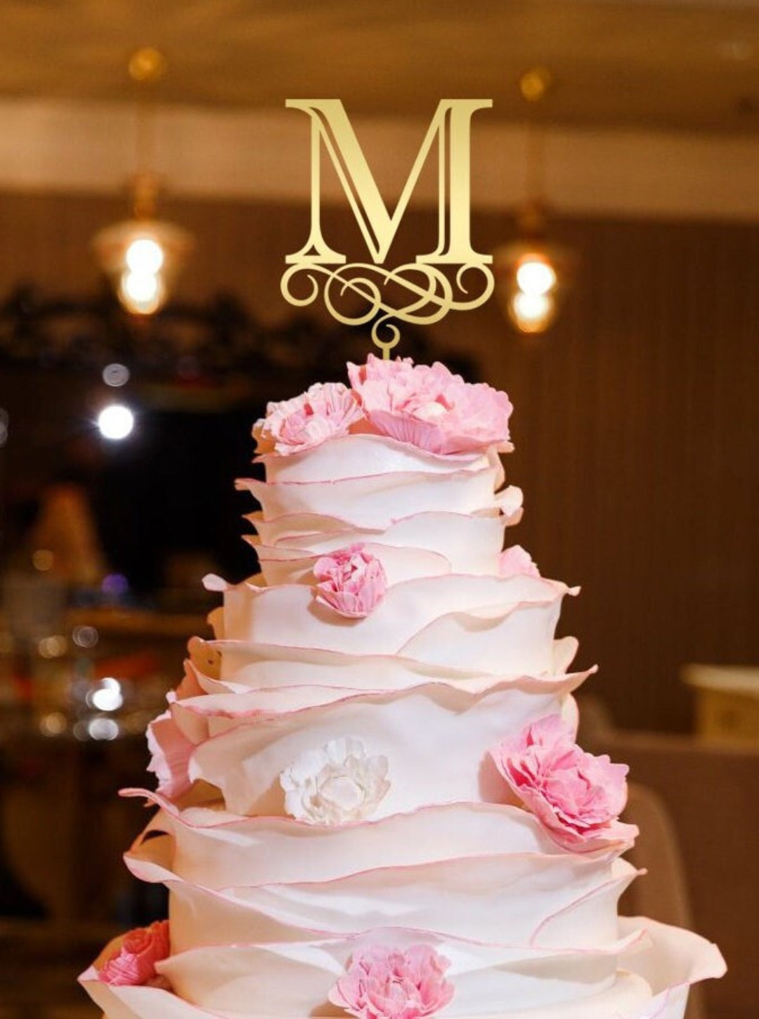 Monogram Wedding Cake Topper,initials Wedding Cake Topper,rustic Cake ...