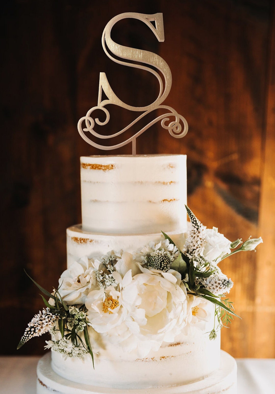 S Cake Topper, Cake Toppers for Wedding, Wedding Cake Topper, Rustic ...