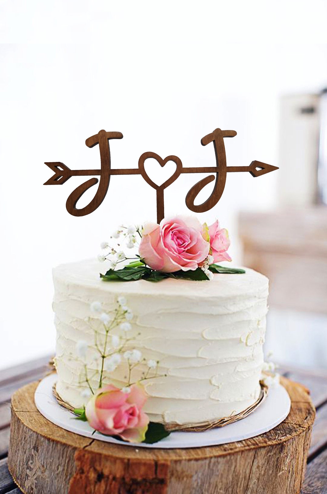 Arrow Cake Topper, Arrow Topper, Custom Initial Wedding Cake Toppers ...