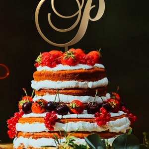 Wedding Cake Topper, P Cake Topper, Initials Cake Topper, Single Letter ...