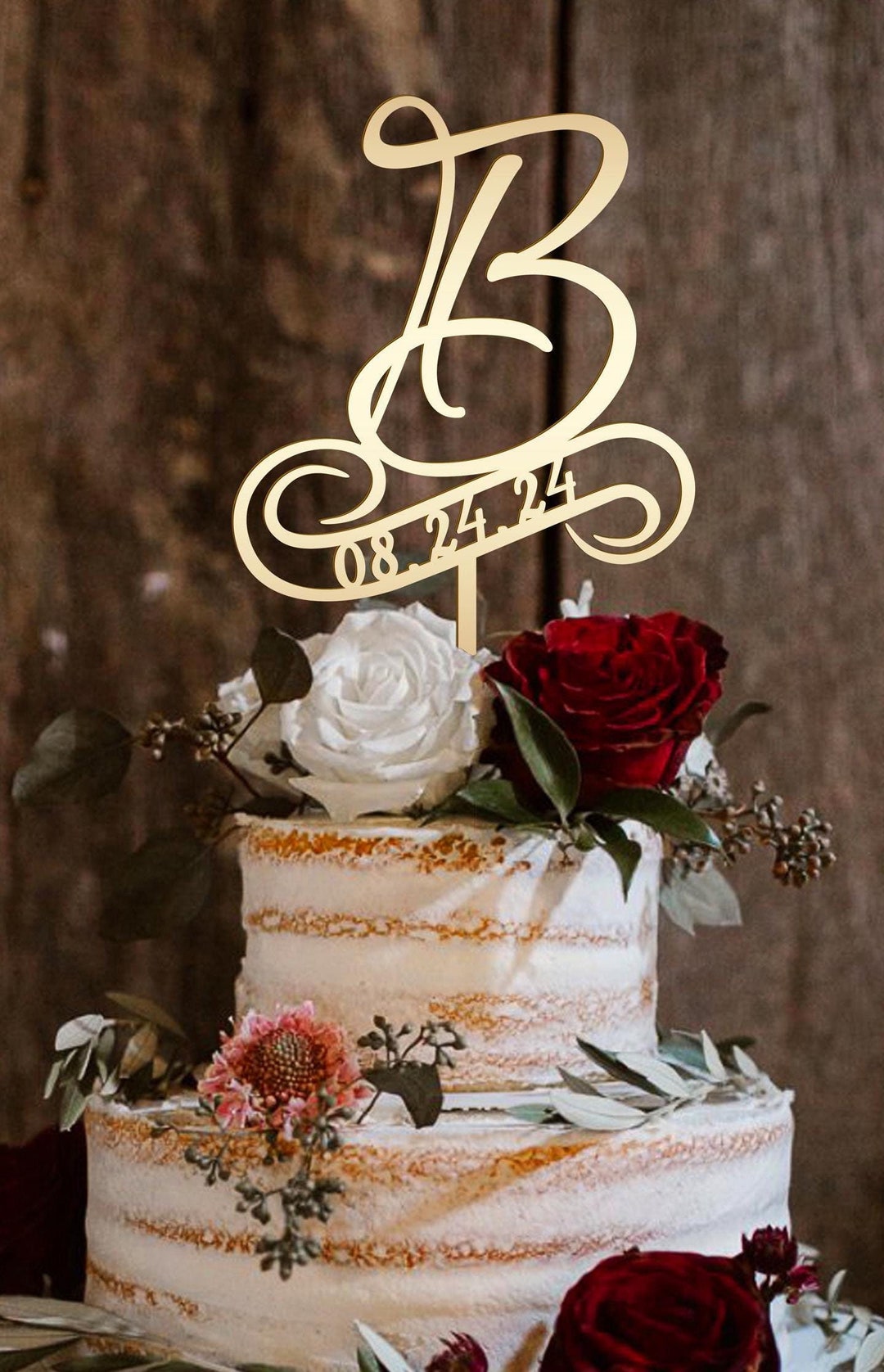 Wedding Cake Toppers, B Cake Topper, Cake Topper for Wedding, B ...