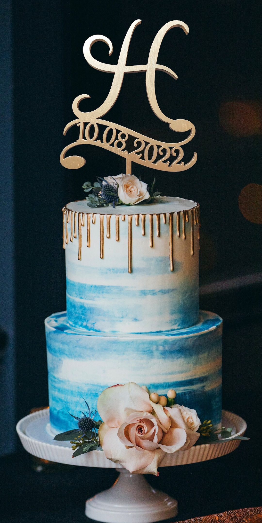 Wedding Cake Topper Initial Cake Topper Rustic Cake Topper - Etsy