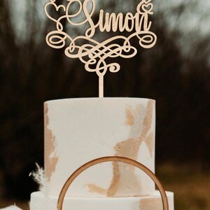 Gold Cake Topper With Names, Custom Names Wedding Cake Topper With ...