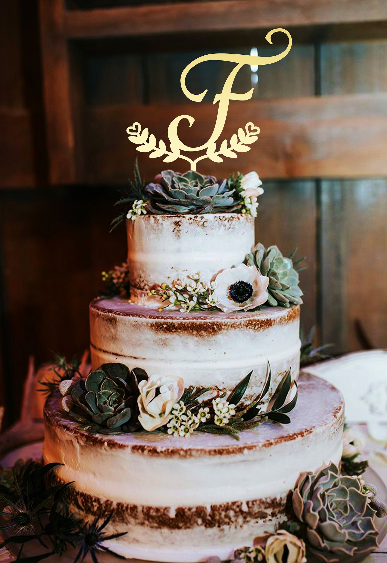 F Cake Topper Letter F Wedding Cake Topper Initials Cake - Etsy