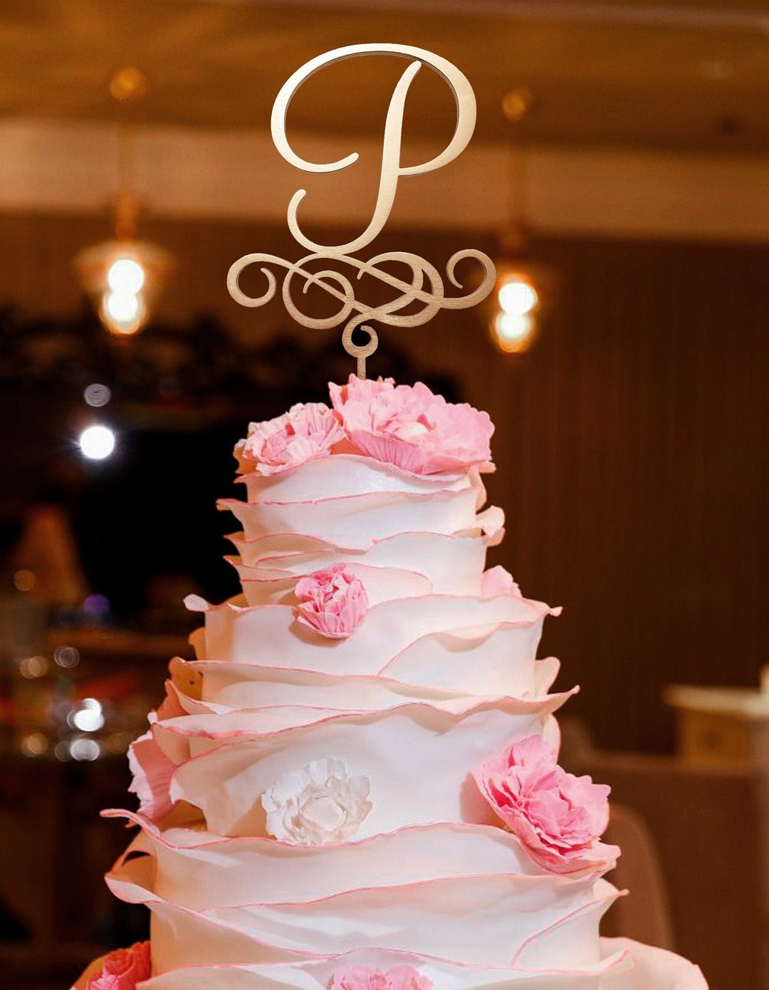 Monogram Wedding Cake Topper, Initials Cake Topper, Wedding Cake Topper ...