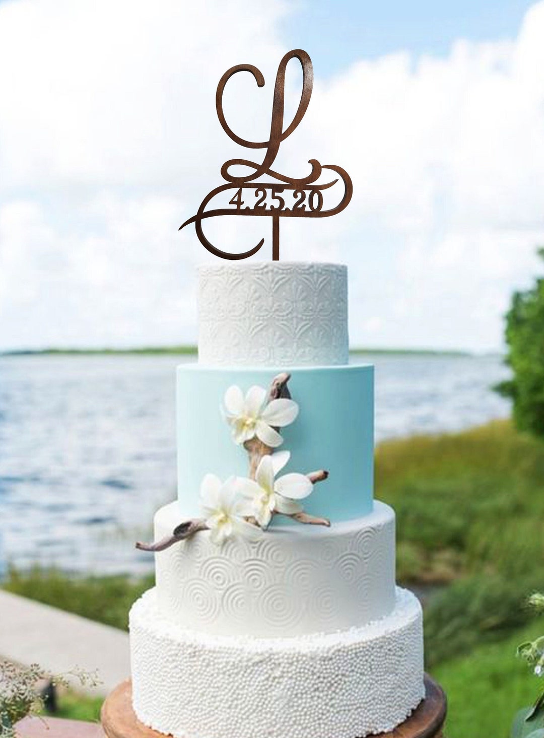 Wedding Cake Topper, L Cake Topper, Personalized, Cake Topper M, Rustic ...
