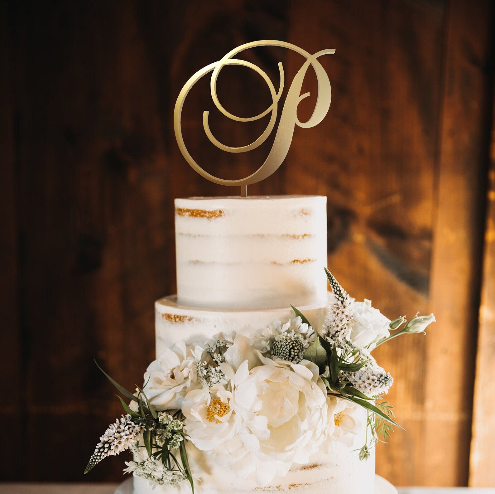 E Cake Topper, Wedding Cake Topper, Initials Cake Topper, Personalised ...