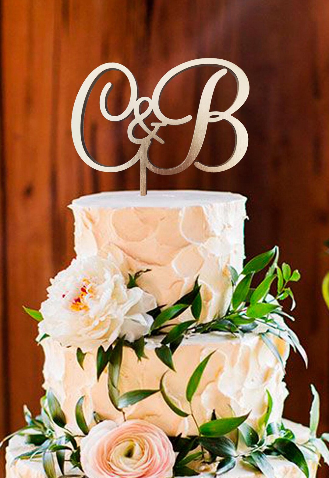 Gold Wedding Cake Topper, Personalized Initials Cake Topper, Mr Mrs ...