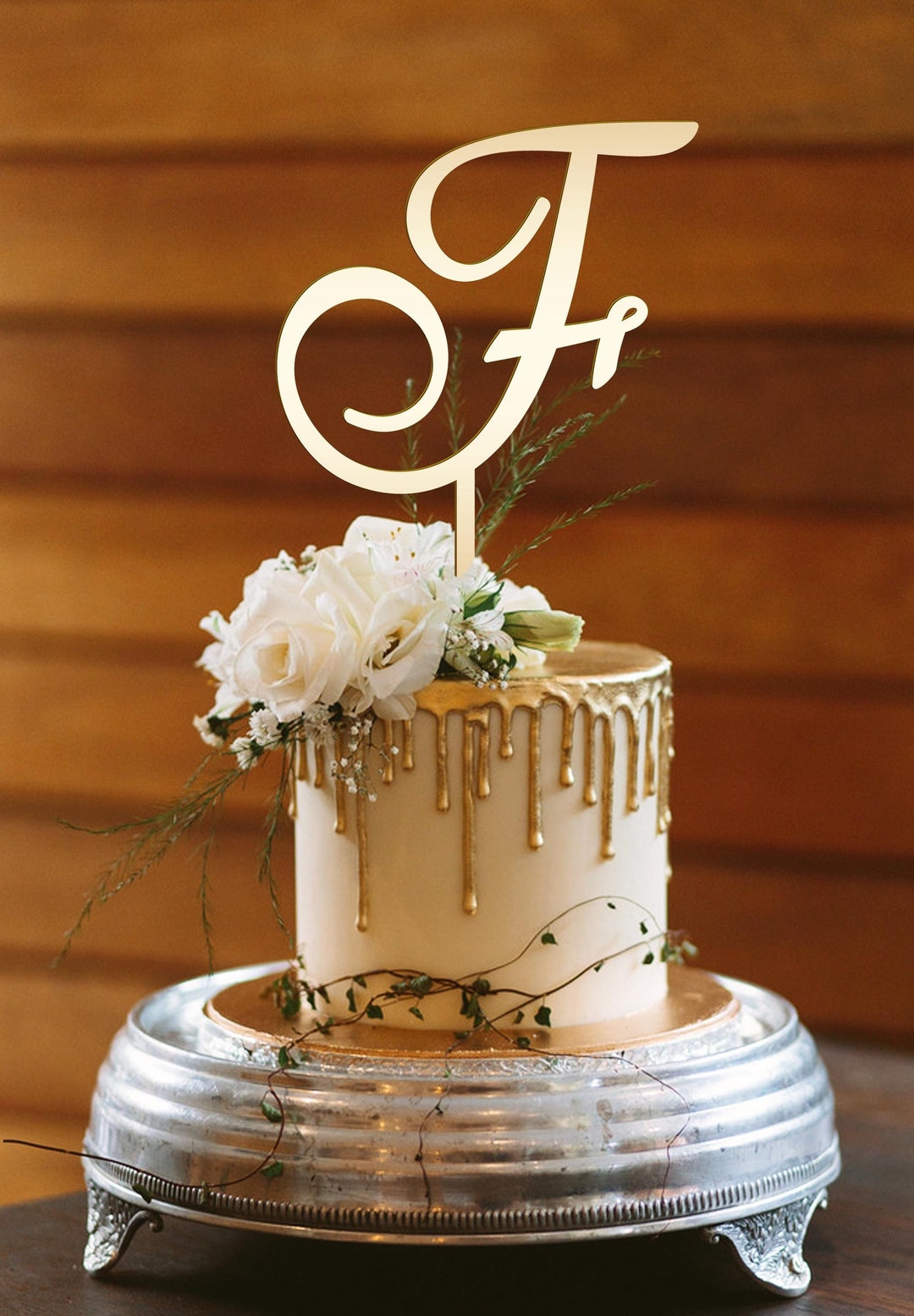 Wedding Cake Topper, F Cake Topper, Initials Cake Topper, Single Letter ...