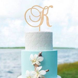 Wedding Cake Topper, P Cake Topper, Initials Cake Topper, Single Letter ...