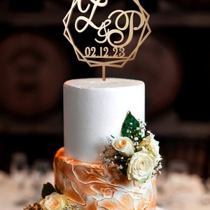 P Cake Topper,wedding Cake Topper,initials Wedding Cake Topper,rustic ...