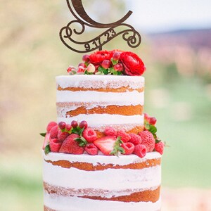 C Cake Topper, Wedding Cake Toppers, Monogram Wedding Cake Topper ...