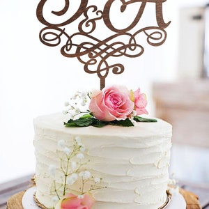 J Cake Topper, Wedding Cake Topper, Personalized Cake Topper for ...