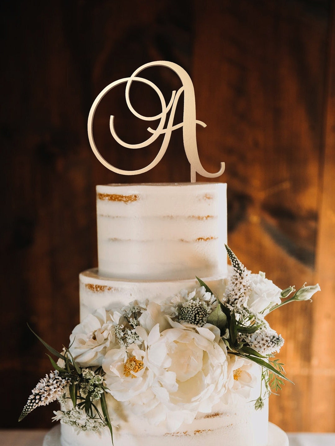 A Cake Topper,wedding Cake Topper,rustic Wedding,initials Monogram ...
