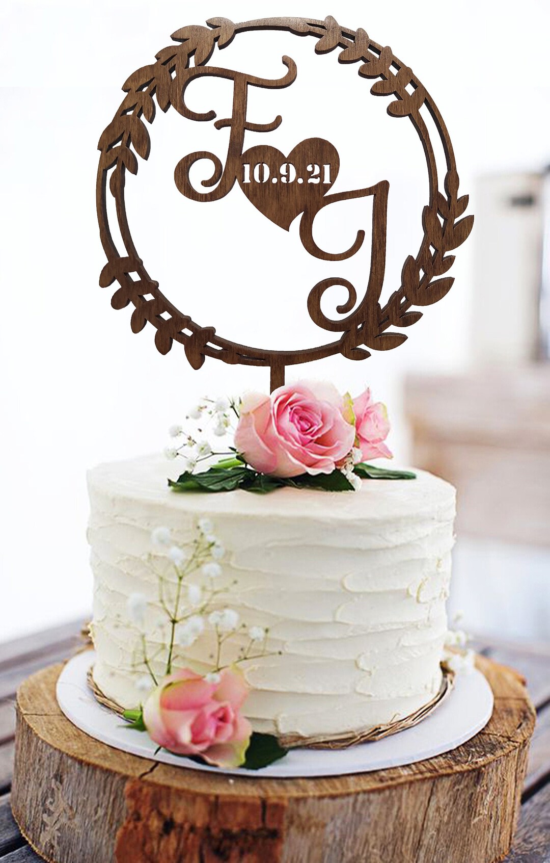 J Cake Topper Wedding Cake Topper F cake topper Custom Cake - Etsy México