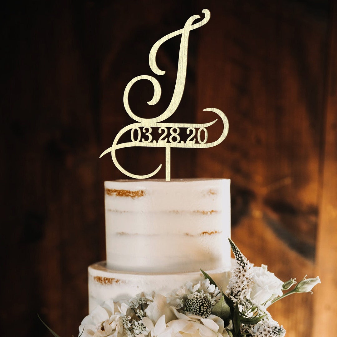 J Cake Topper Wedding Cake Topper Personalized Cake Topper - Etsy