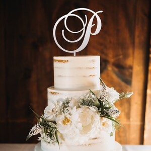 Wedding Cake Topper, P Cake Topper, Initials Cake Topper, Single Letter ...