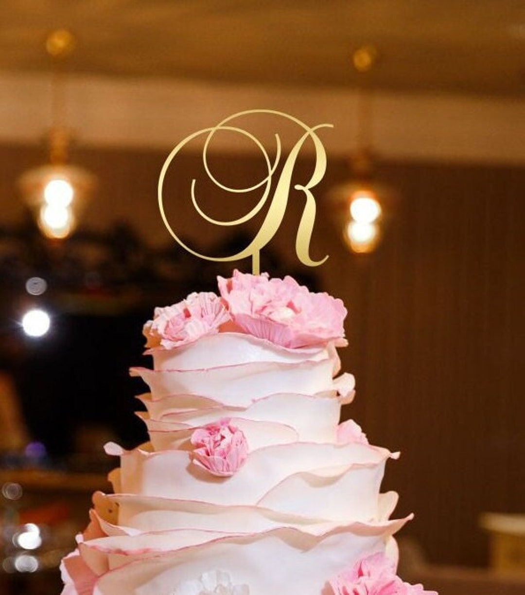 R Cake Topper, Wedding Cake Topper, Cake Toppers, Initials Cake Topper ...