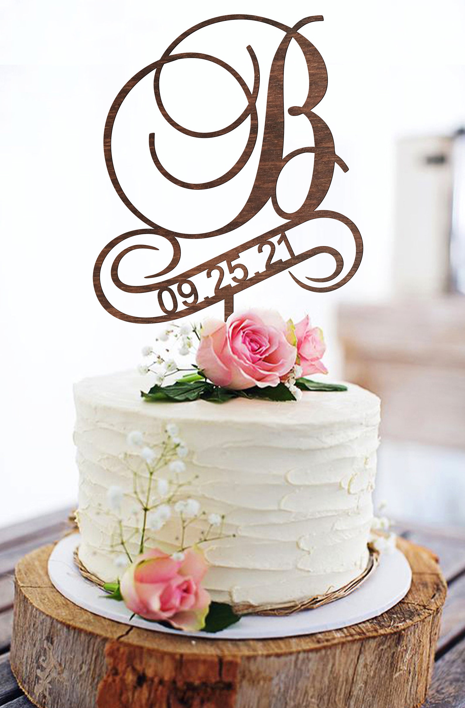 Wedding Cake Topper Elegant Cake Topper Personalized Letters | Etsy