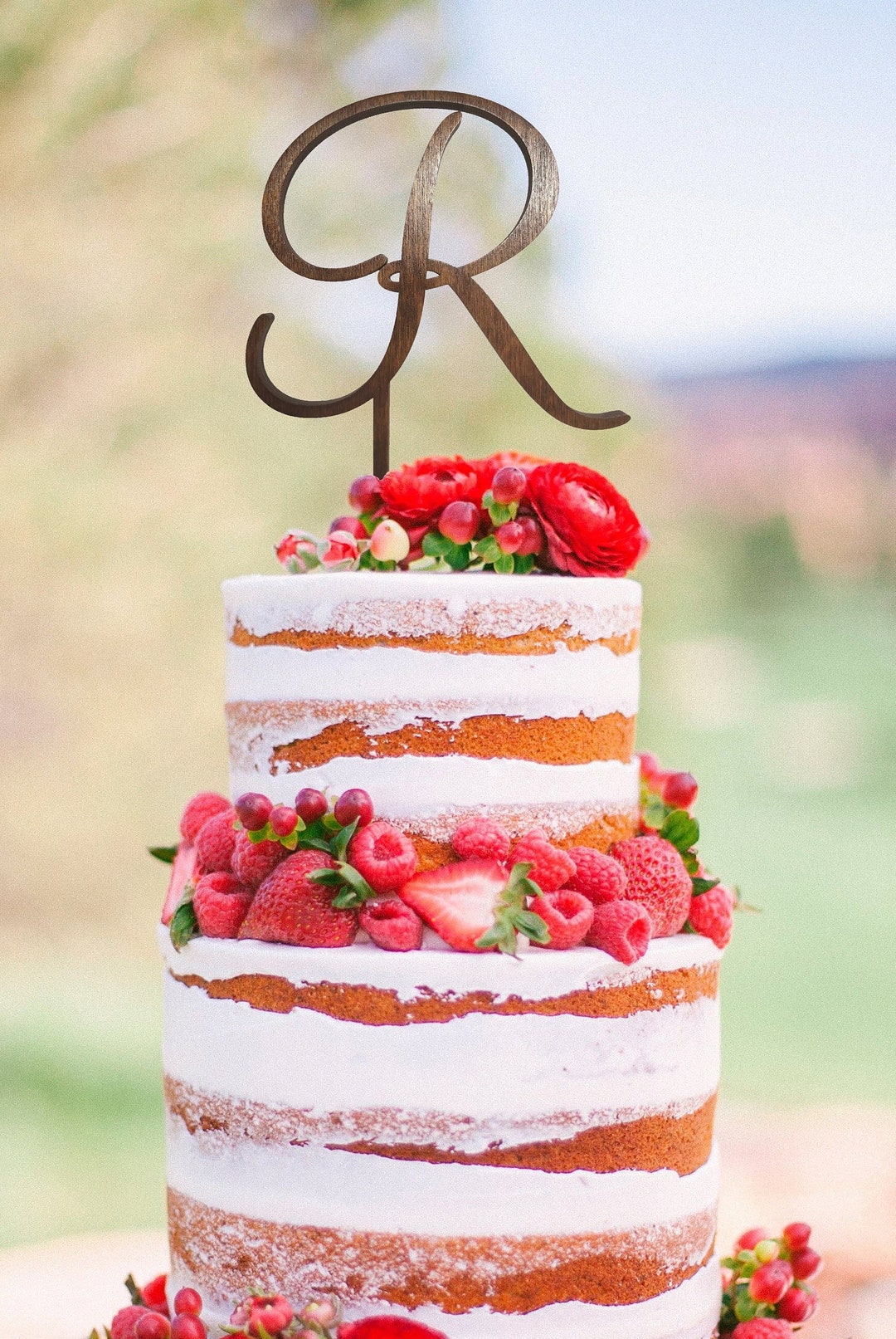 Wedding Cake Topper, R Cake Topper, Initials Wedding Cake Topper ...