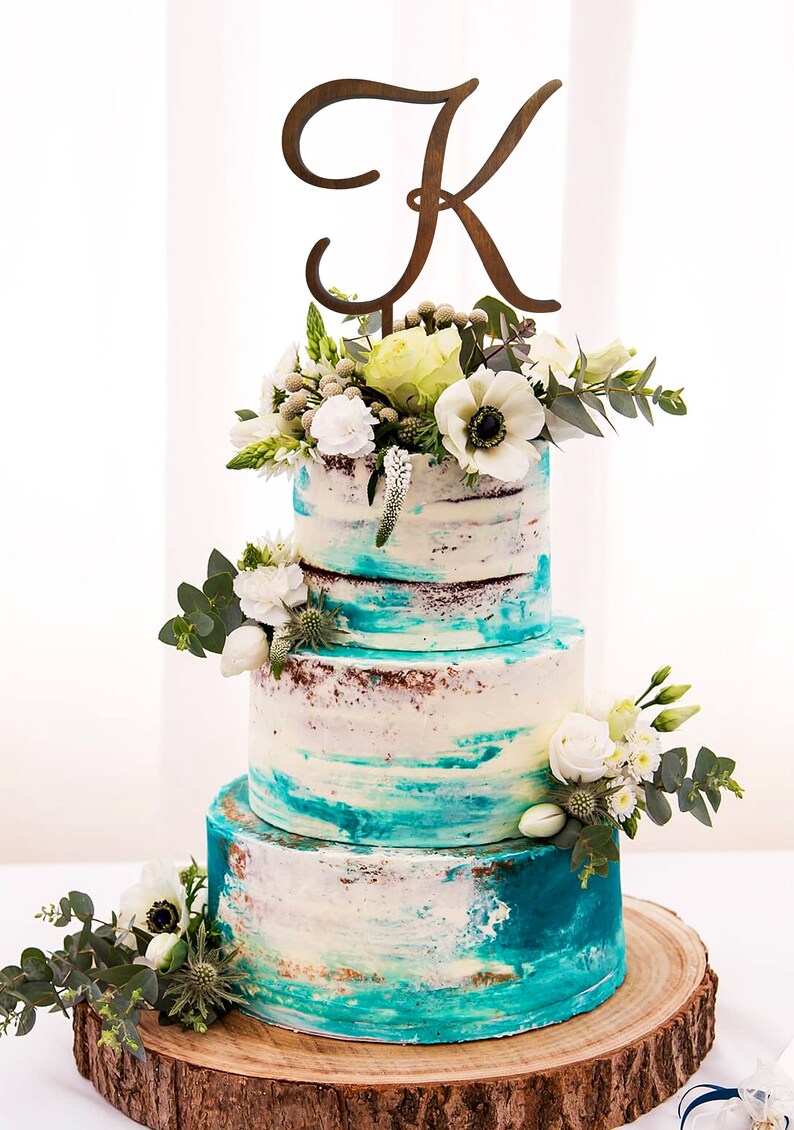 Wedding Cake Topper Letter K Cake Topper Initials Cake Topper | Etsy