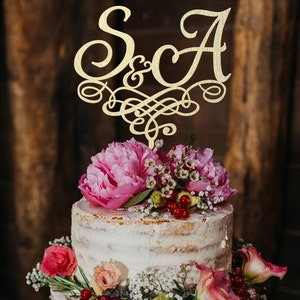 S Cake Topper, Monogram Toppers for Wedding, Cake Toppers, Personalized ...