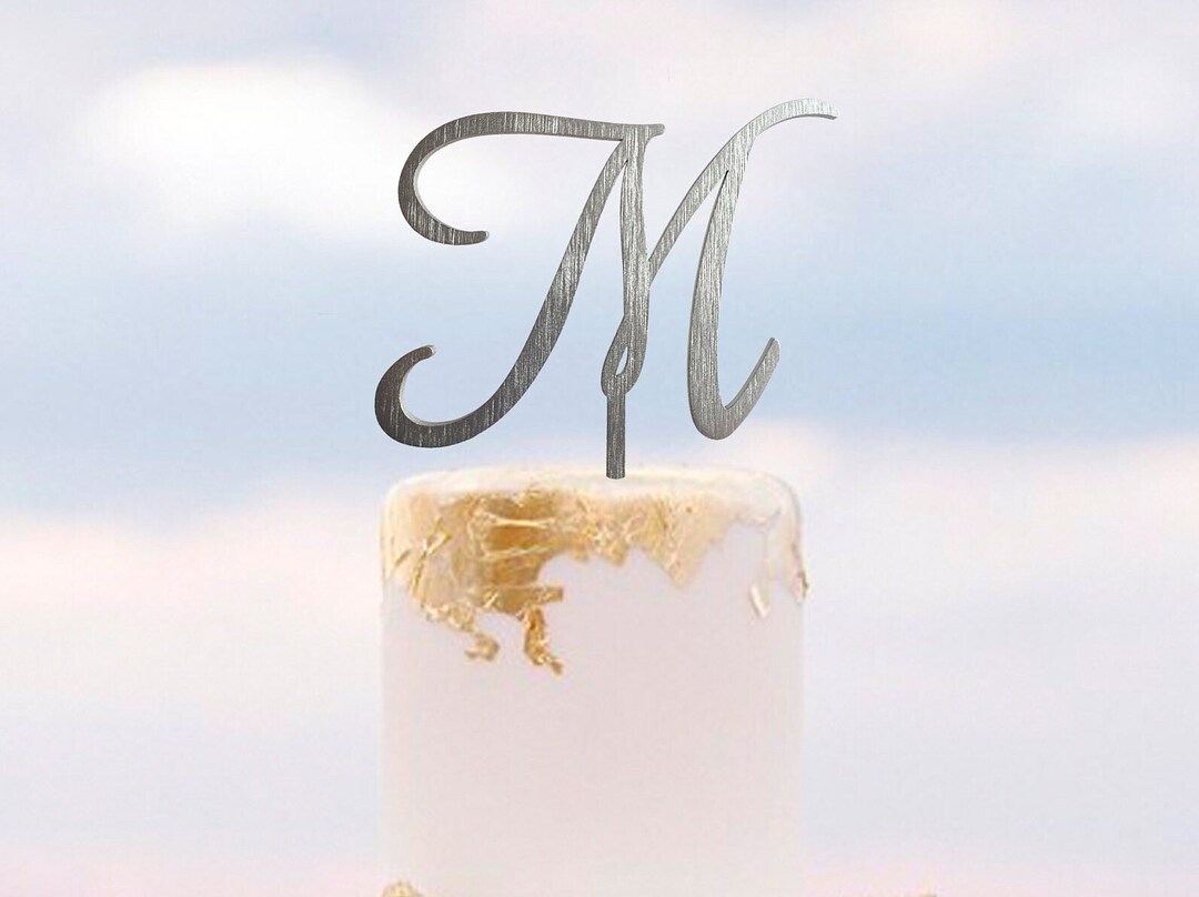 Wedding Cake Topper, Monogram Cake Topper, Initials Cake Topper, Rustic ...