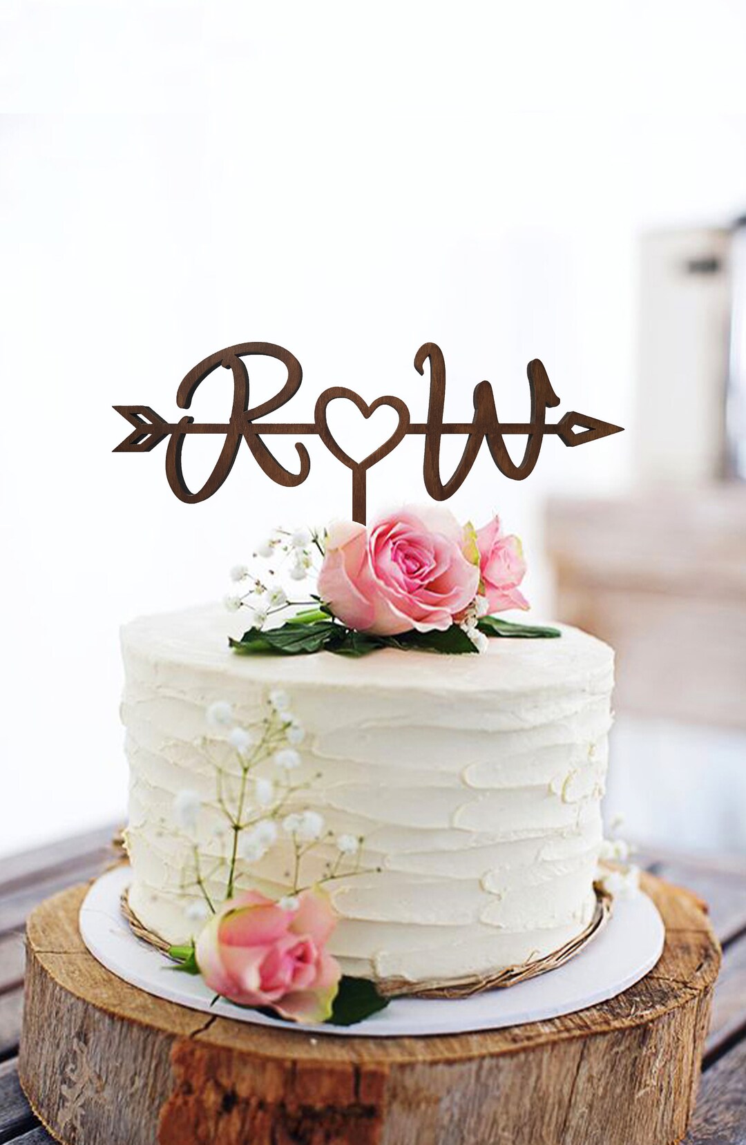Arrow Wedding Cake Toppers B Cake Topper Initial Cake Toppers - Etsy