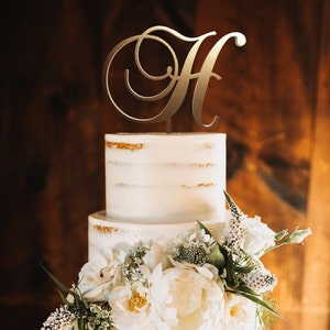 Wedding Cake Topper, P Cake Topper, Initials Cake Topper, Single Letter ...