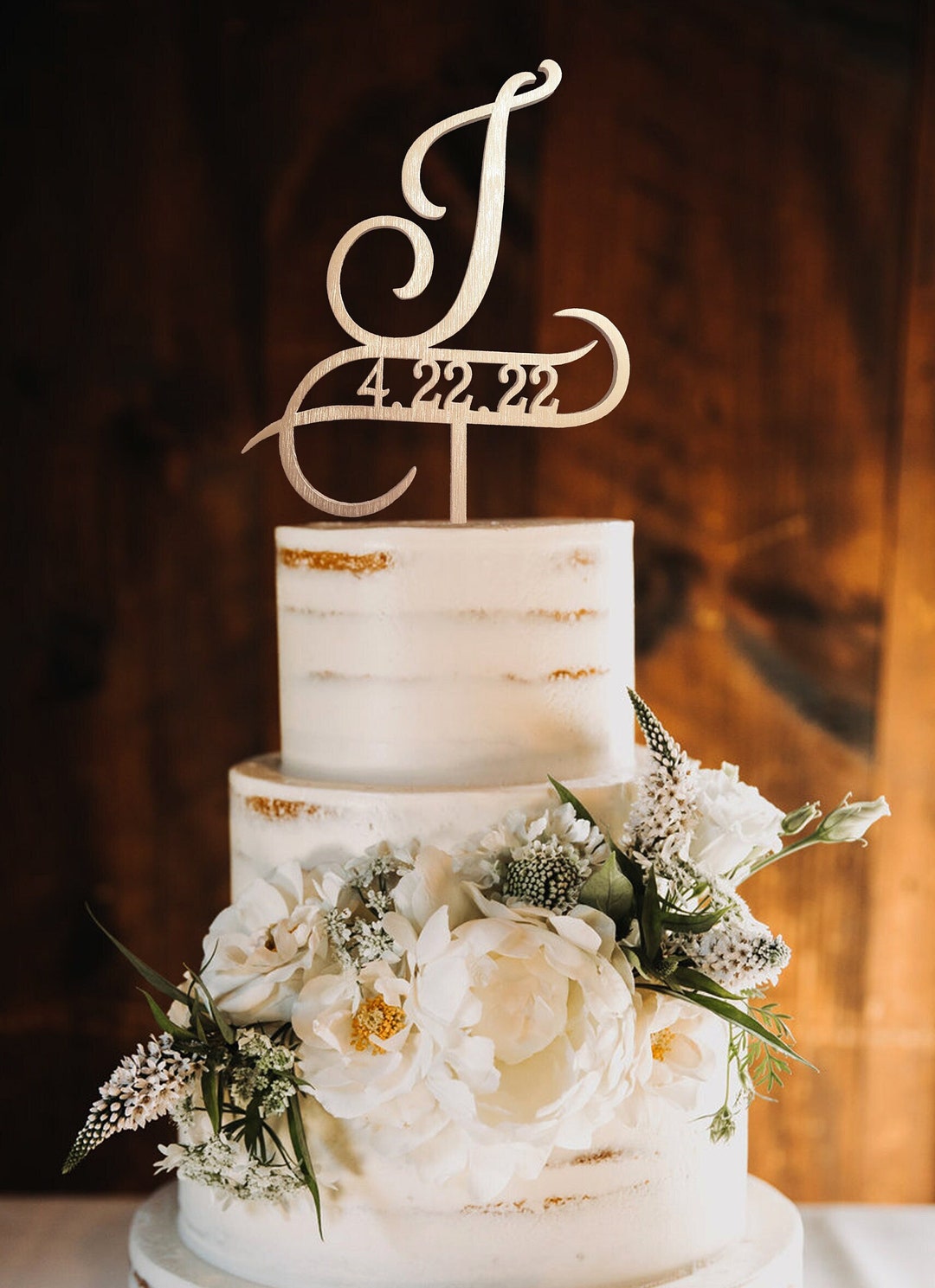 J Cake Topper, Wedding Cake Topper, Personalized, Cake Topper M, Custom ...