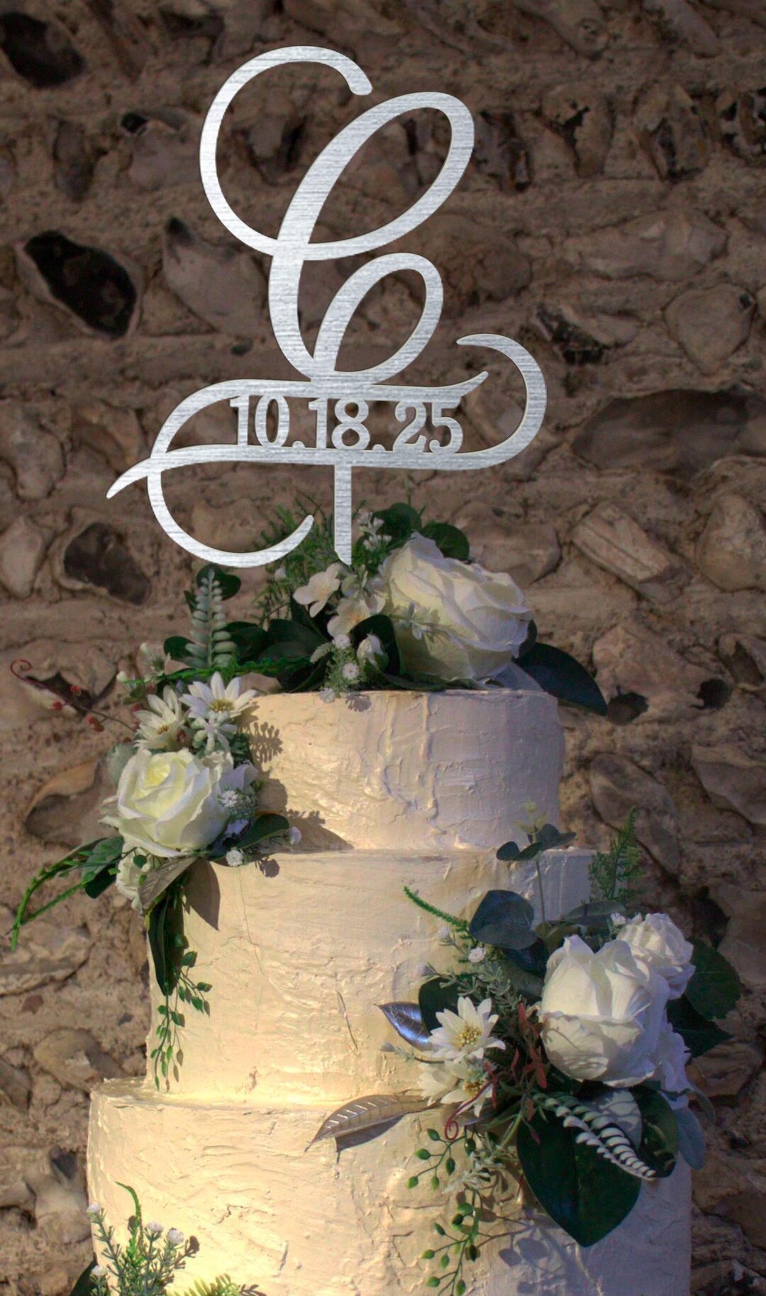 Initials Wedding Cake Topper, Monogram Cake Topper, Custom Name Cake ...