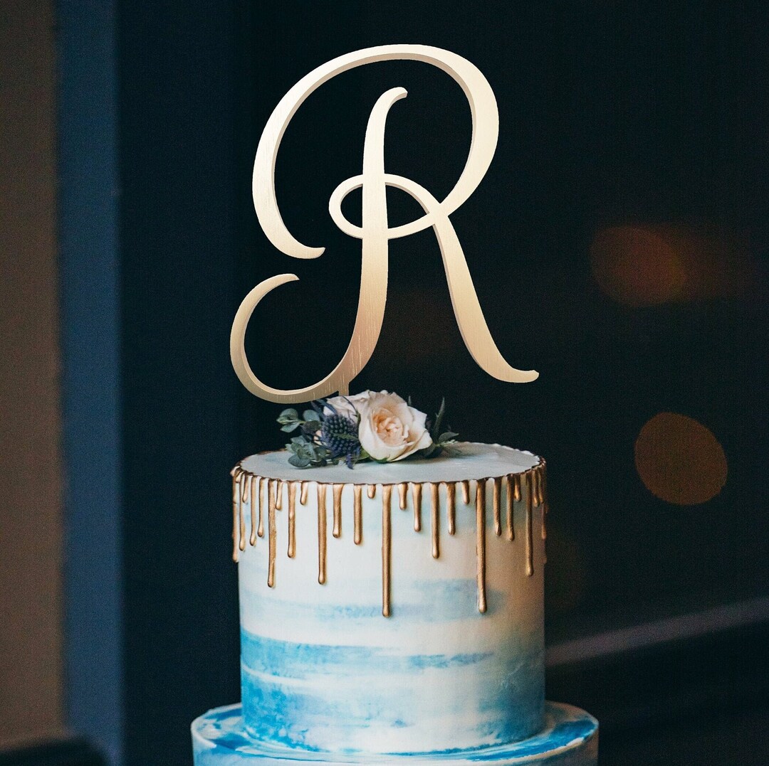 R Cake Topper Wedding Cake Topper Letters Cake Topper - Etsy