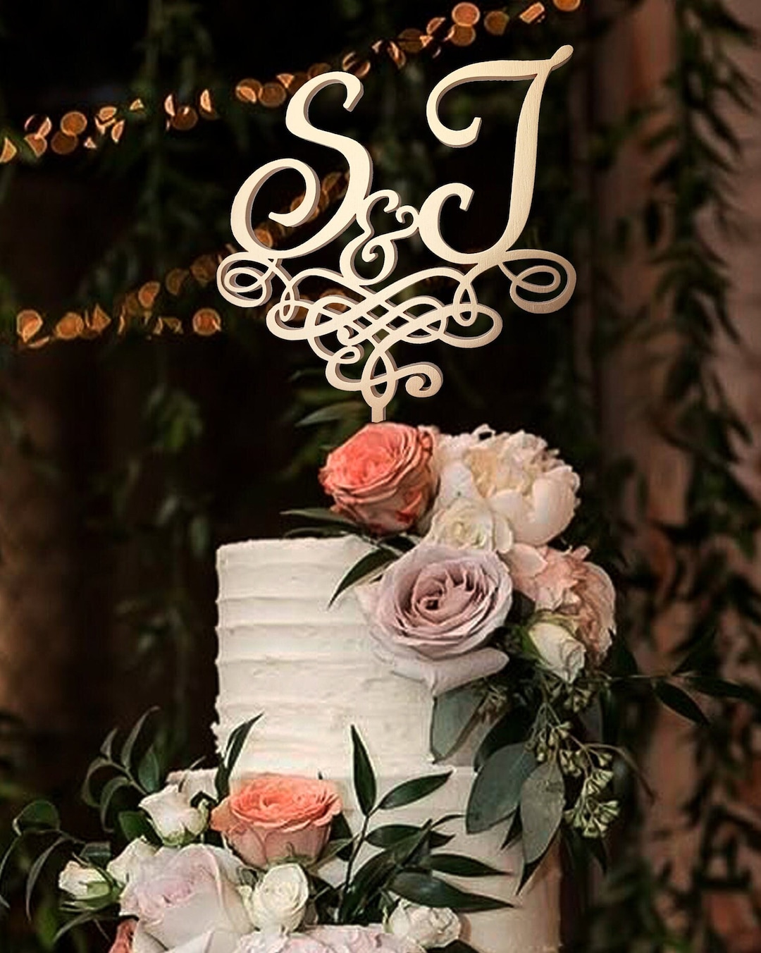J Cake Topper, Wedding Cake Topper, Personalized Cake Topper for ...