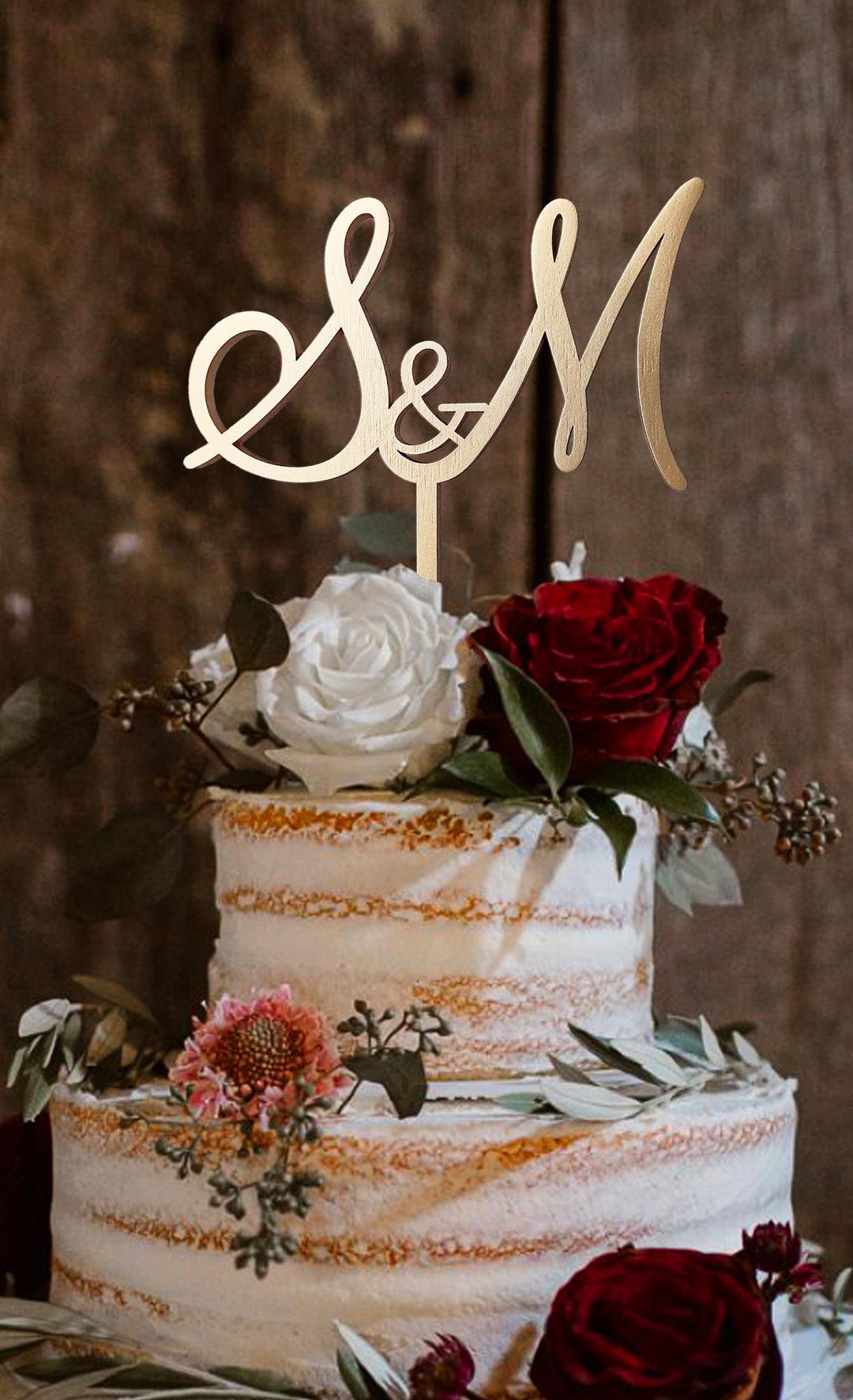 M Cake Topper, Initial Cake Topper, Gold Wedding Cake Topper, Custom Mr ...