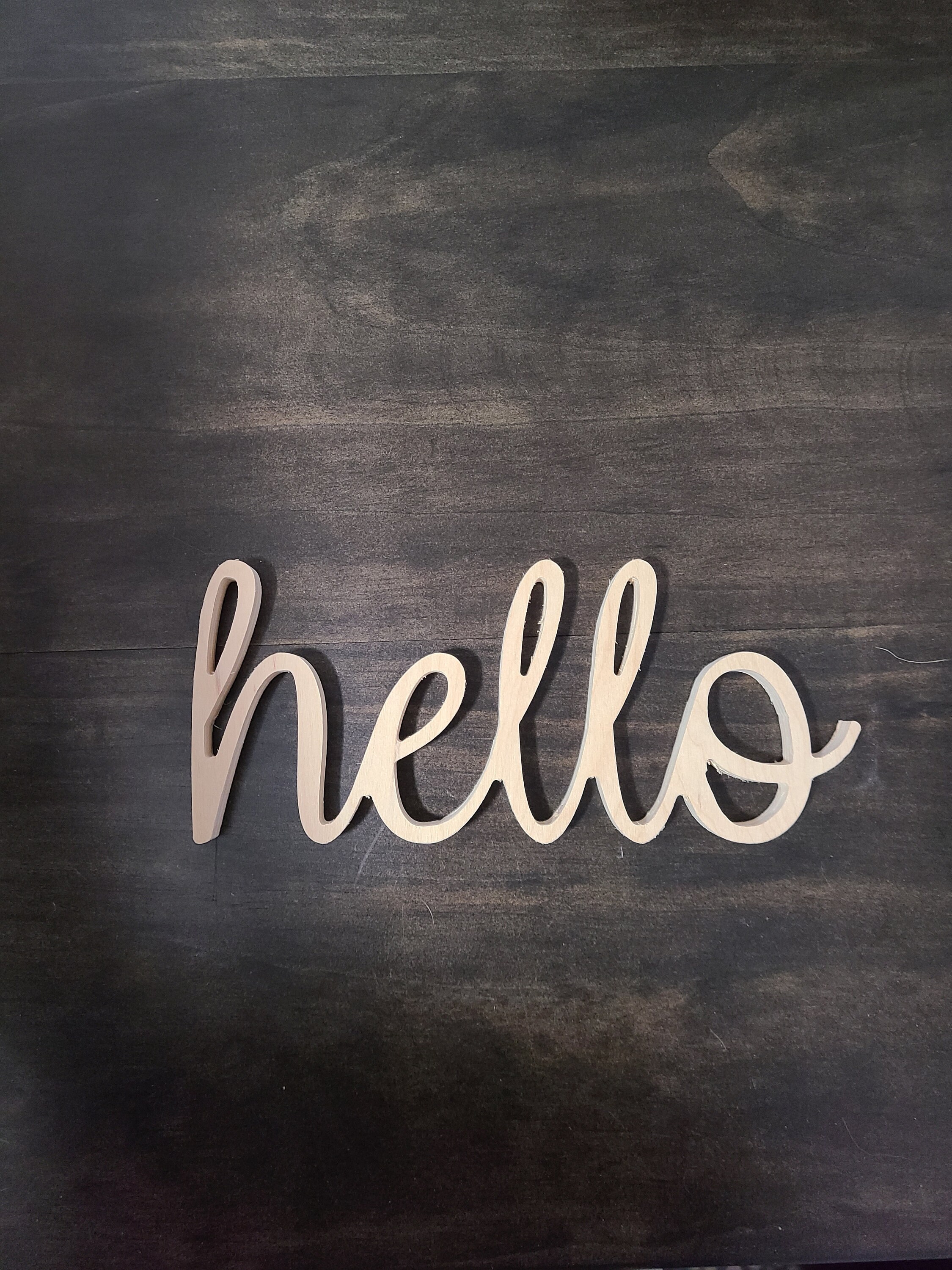 Unfinished Wood Hello Cutout: DIY Wreath Sign - Etsy