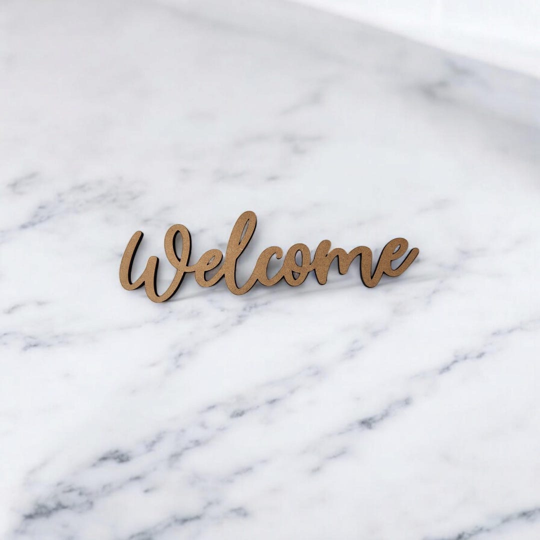 Welcome Word Cutout - Wood Lettering - Wreath Supplies - Blank Sign ...