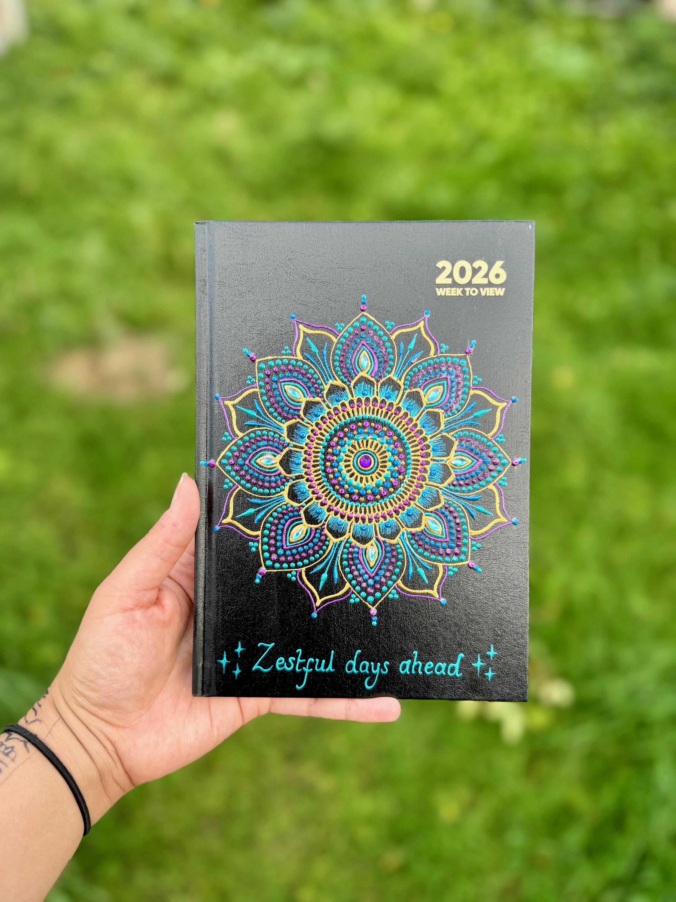 2026 Hand-painted Colourful Mandala Design Diary | Spiritual Hamsa ...