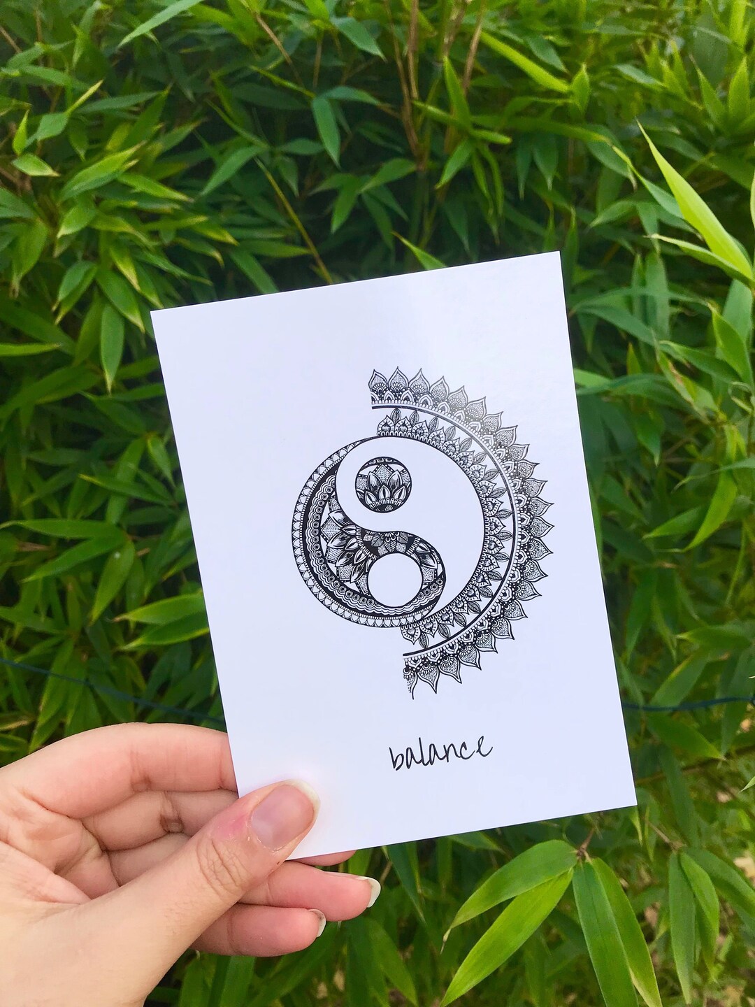 Yin Yang Mandala Art Postcard: Balance Inspiration, A6 Print - Etsy Canada