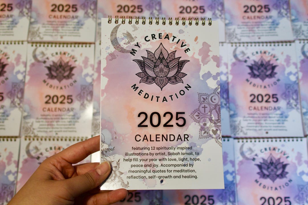 2025 Spiritual Calendar A4 A5 Meditation Yoga Healing Peace Nonviolence ...