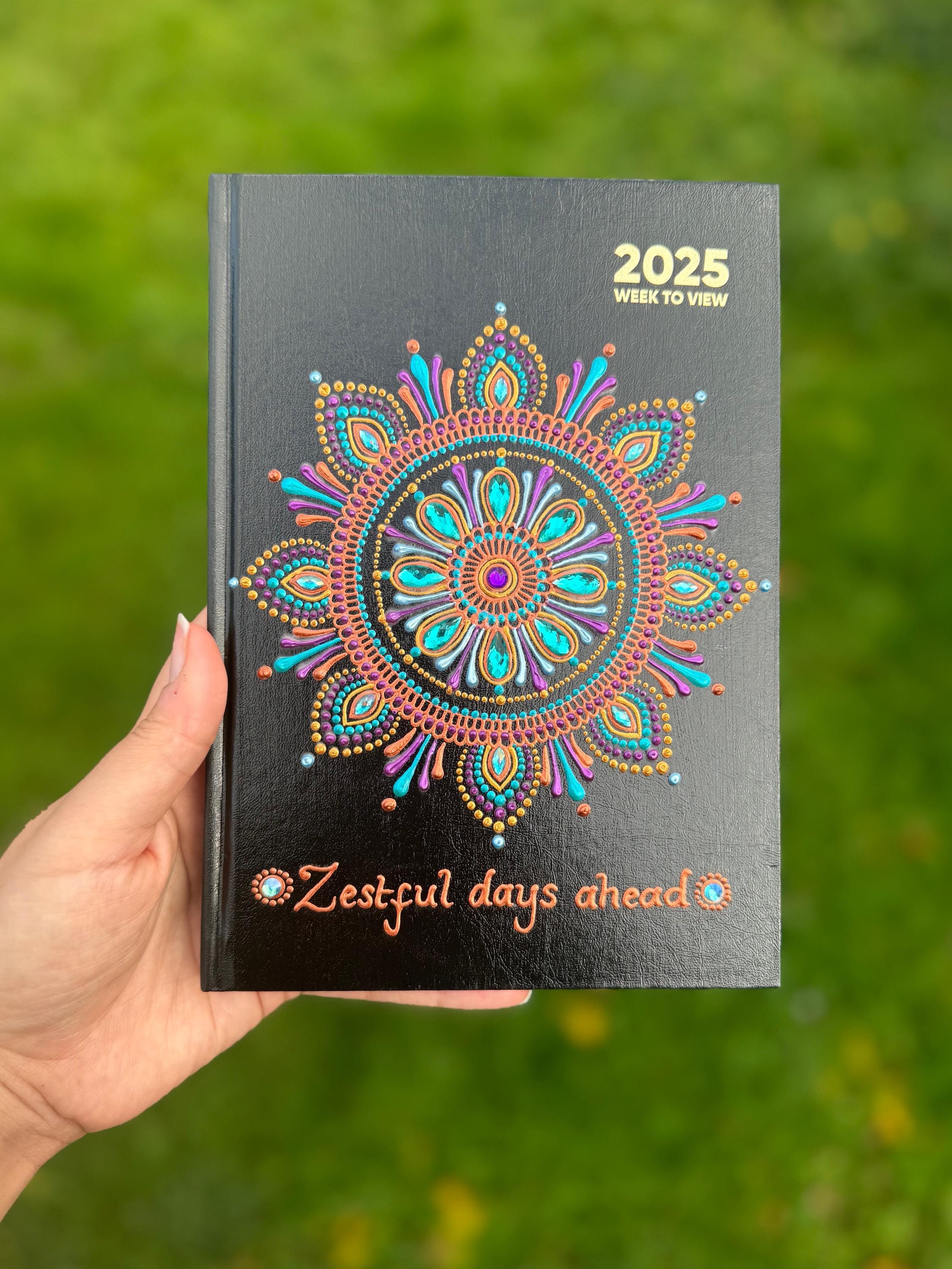 2026 Hand-painted Colourful Mandala Design Diary | Spiritual Hamsa ...