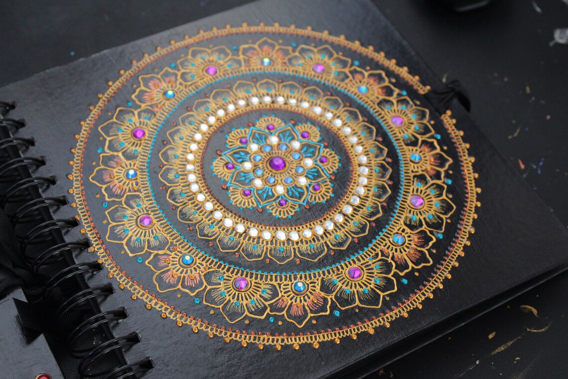 Mandala Guestbook/scrapbook/memory Book Mandala Art | Etsy