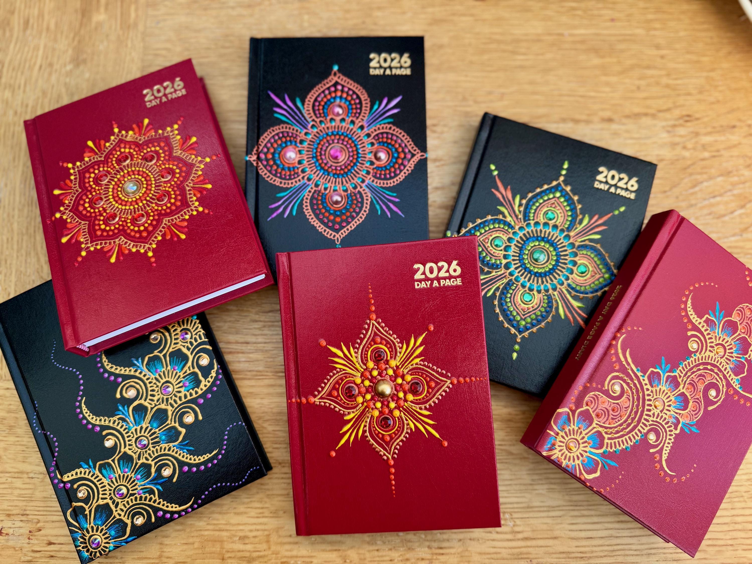 2026 Hand-painted Colourful Mandala Design Diary | Spiritual Hamsa ...