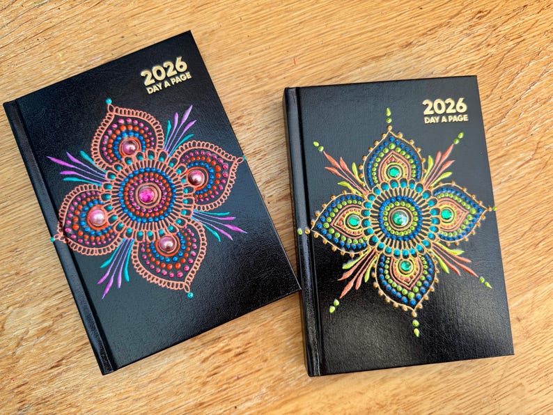 2026 Hand-painted Colourful Mandala Design Diary | Spiritual Hamsa ...