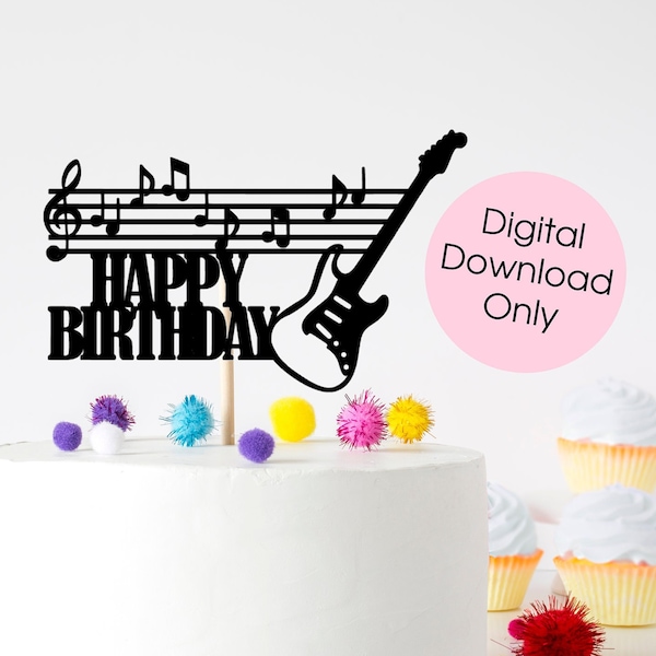 Happy Birthday Guitar Svg - Etsy