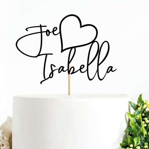 Heart Wedding Cake Topper Wedding Cake Topper or Engagement - Etsy